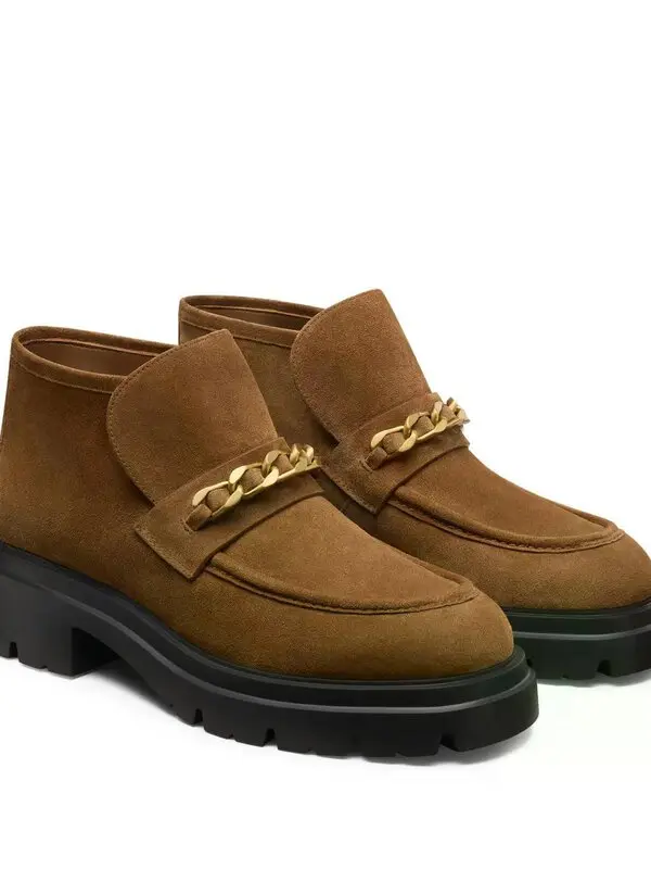 STUART WEITZMAN Chain-detail Ankle Boots - Brown