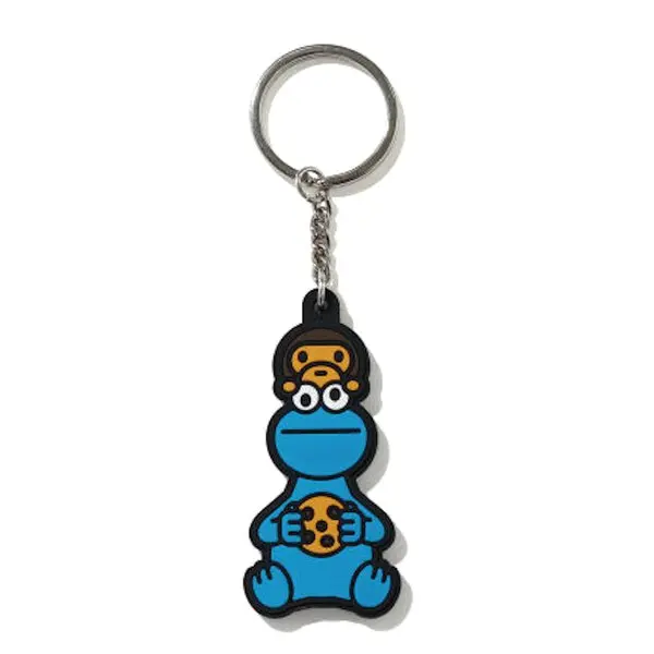A BATHING APE X Sesame Street Cookie Monster Keychain - Blue