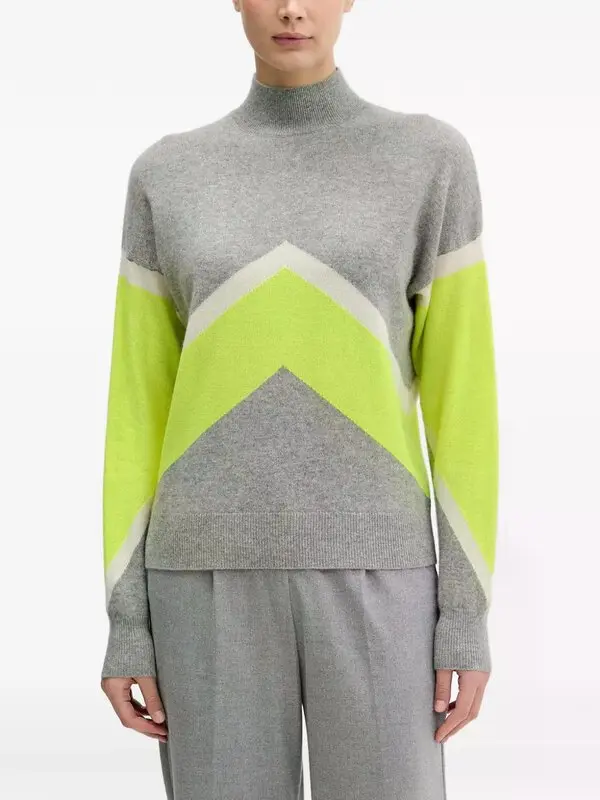 From Future Chevron Pattern Roll-neck Sweater
