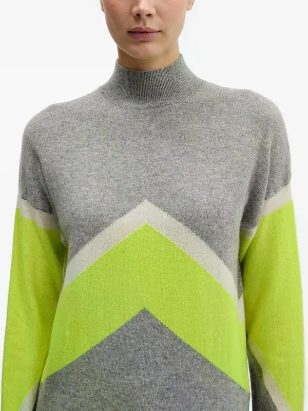 From Future Chevron Pattern Roll-neck Sweater