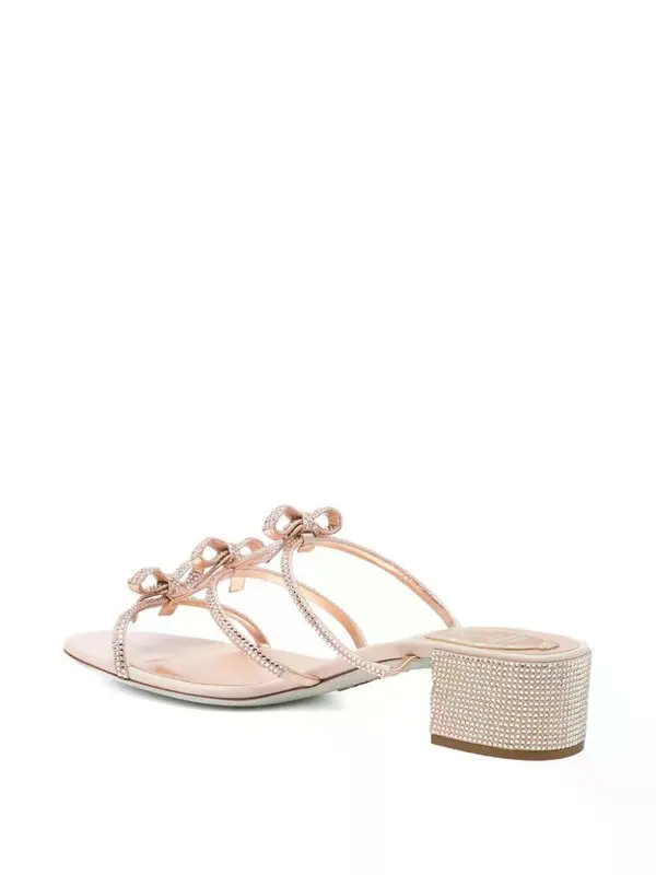 Rene Caovilla 40mm Crystal-embellished Ribbon Sandals - Pink