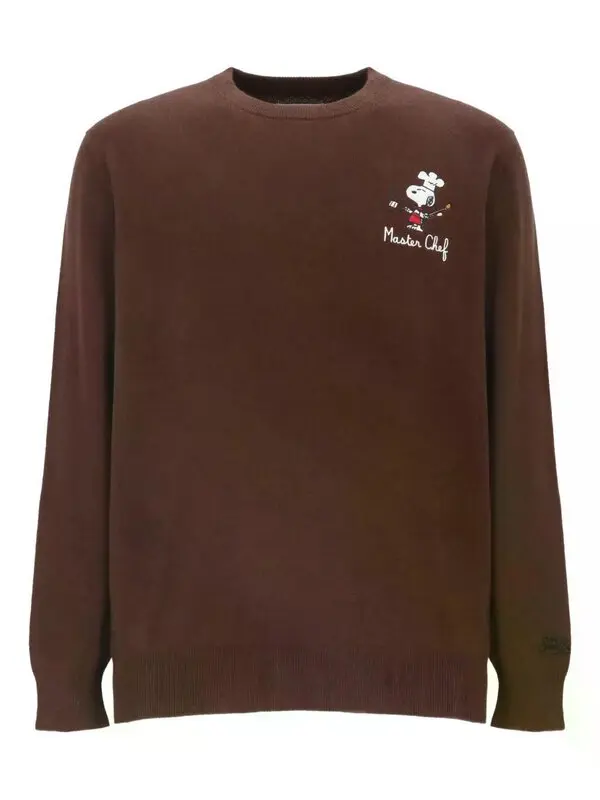 MC2 SAINT BARTH X Peanuts Snoopy Embroidered Crew-neck Sweater - Brown