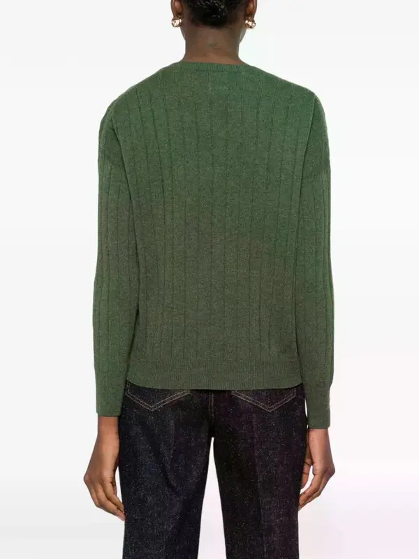 GRAN SASSO Ribbed V-neck Sweater - Green