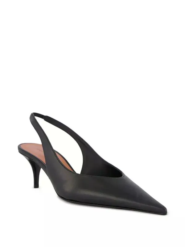 Amina Muaddi Anok Heeled Slingback Pumps - Black
