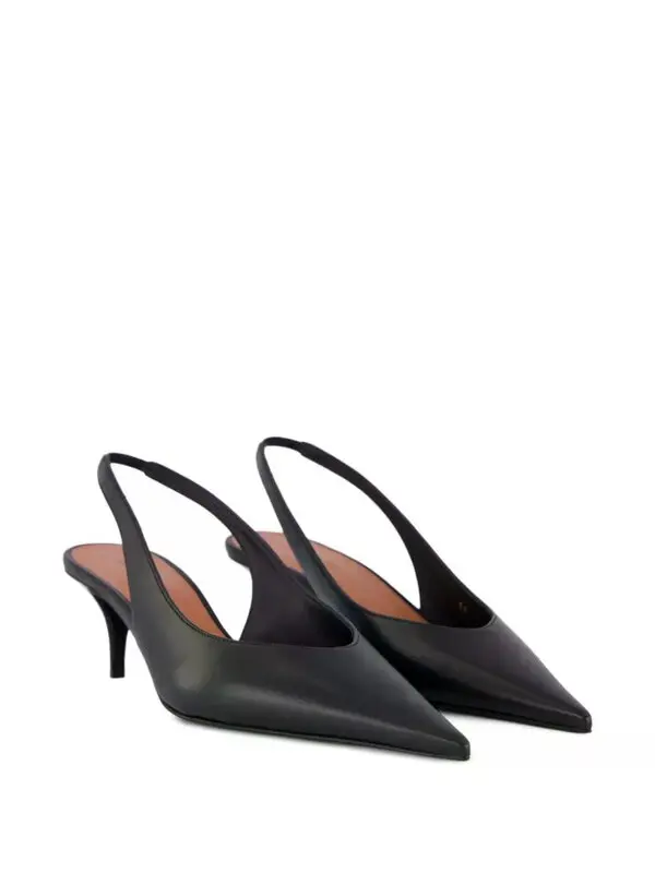 Amina Muaddi Anok Heeled Slingback Pumps - Black