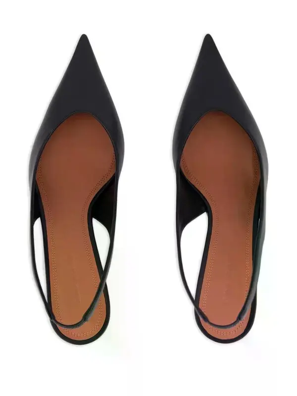 Amina Muaddi Anok Heeled Slingback Pumps - Black