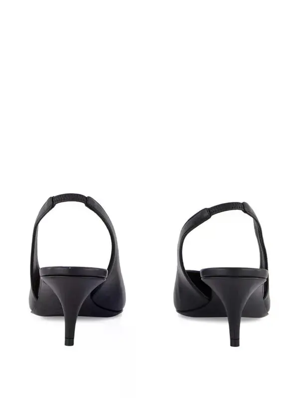 Amina Muaddi Anok Heeled Slingback Pumps - Black