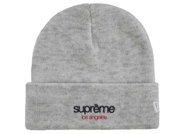 Supreme Classic Logo Beanie - Heather Grey