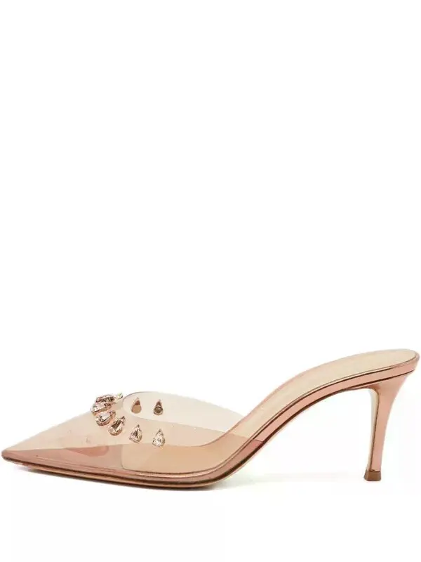 GIANVITO ROSSI Plexi Crystal-embellished Heeled Mules
