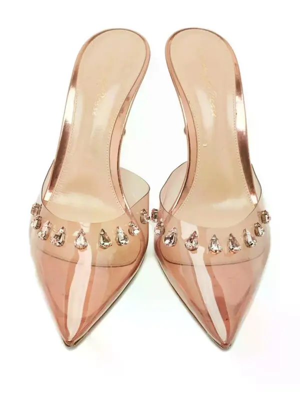 GIANVITO ROSSI Plexi Crystal-embellished Heeled Mules