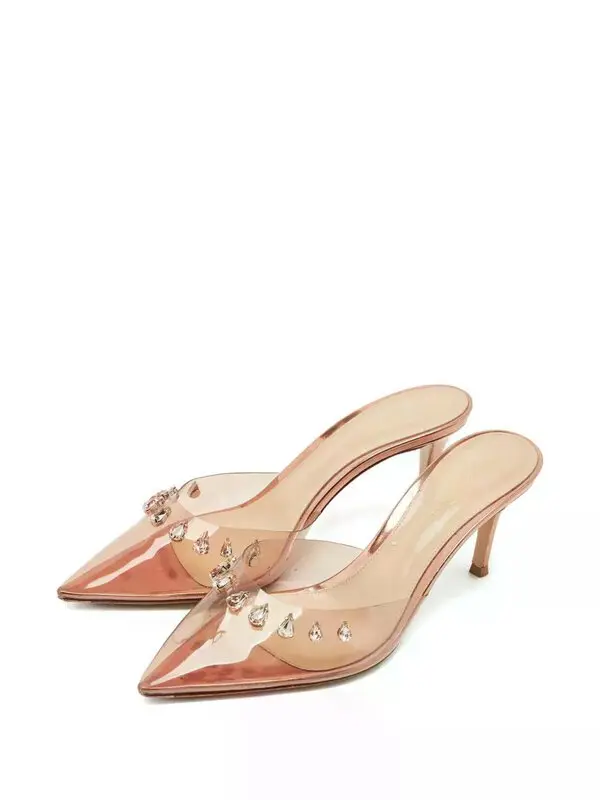 GIANVITO ROSSI Plexi Crystal-embellished Heeled Mules