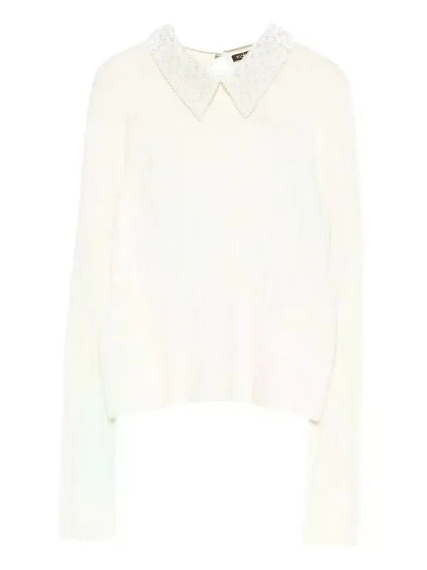 Maje Beaded-collar Sweater