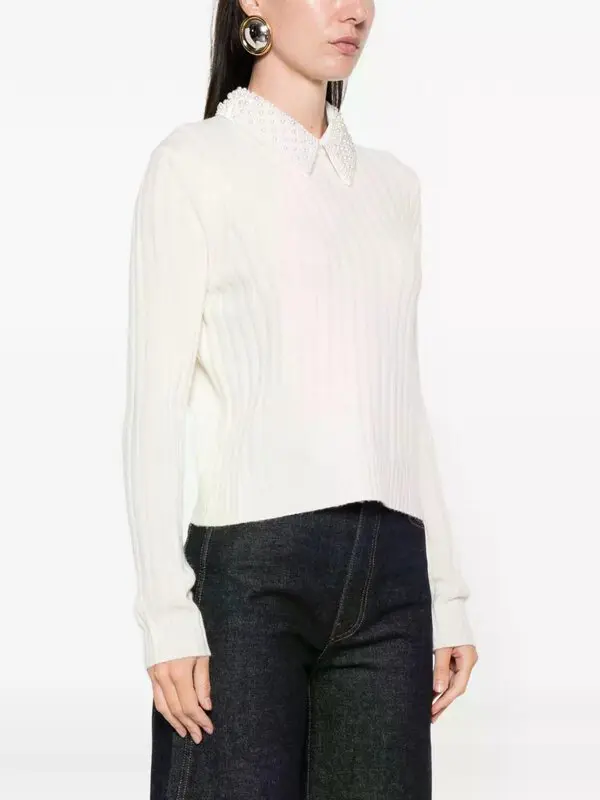 Maje Beaded-collar Sweater