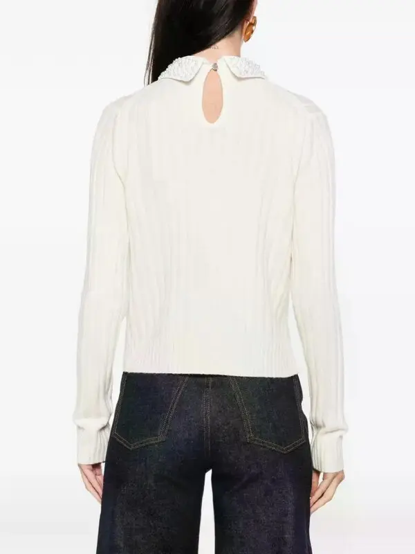 Maje Beaded-collar Sweater