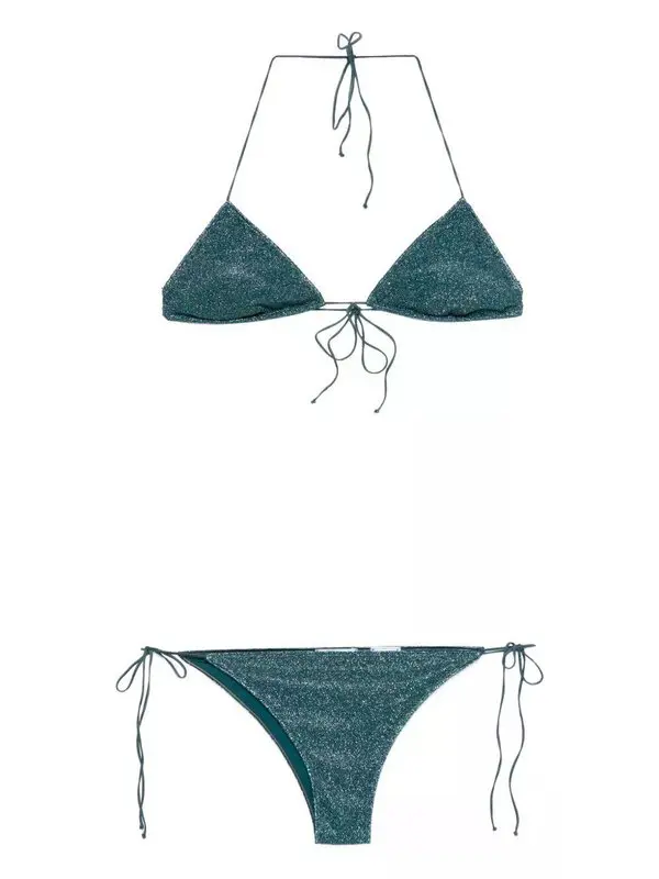 Oseree Triangle Tie Bikini Set - Blue