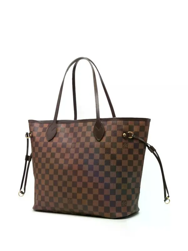 LOUIS VUITTON 2015 Damier Ebene Neverfull Mm Tote Bag - Brown