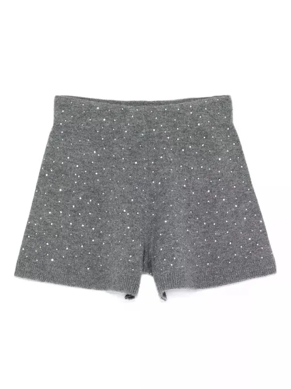 Maje Embellished Knit Shorts - Grey