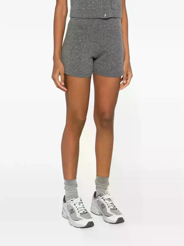 Maje Embellished Knit Shorts - Grey