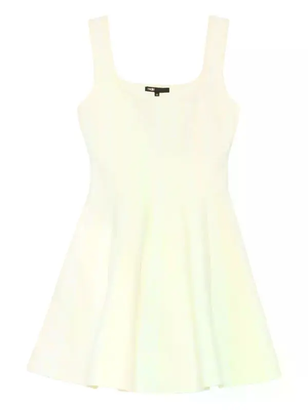 Maje Jacquard Knit Skater Dress - Yellow