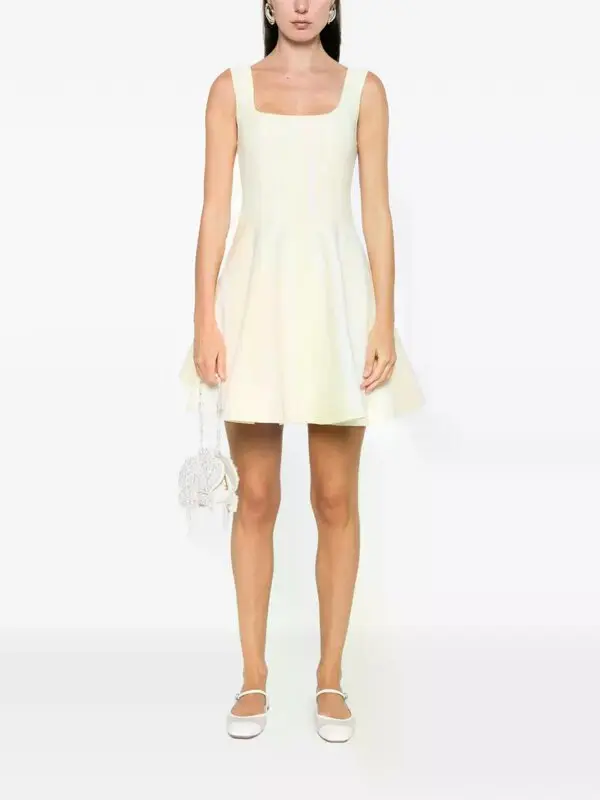 Maje Jacquard Knit Skater Dress - Yellow