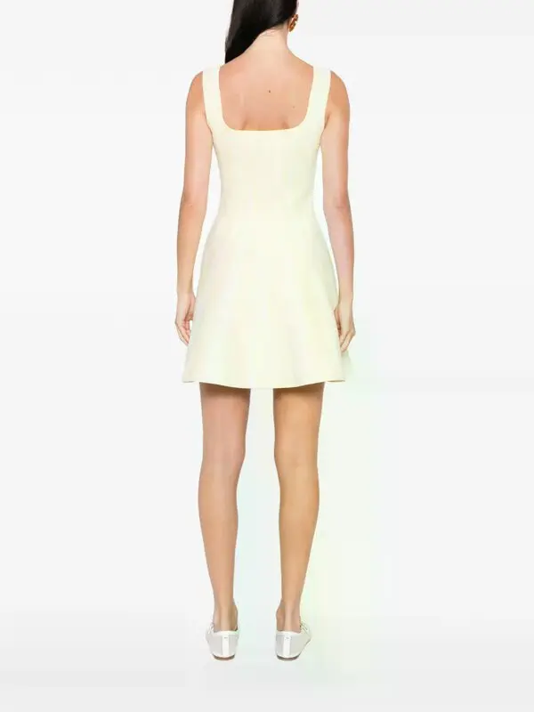 Maje Jacquard Knit Skater Dress - Yellow
