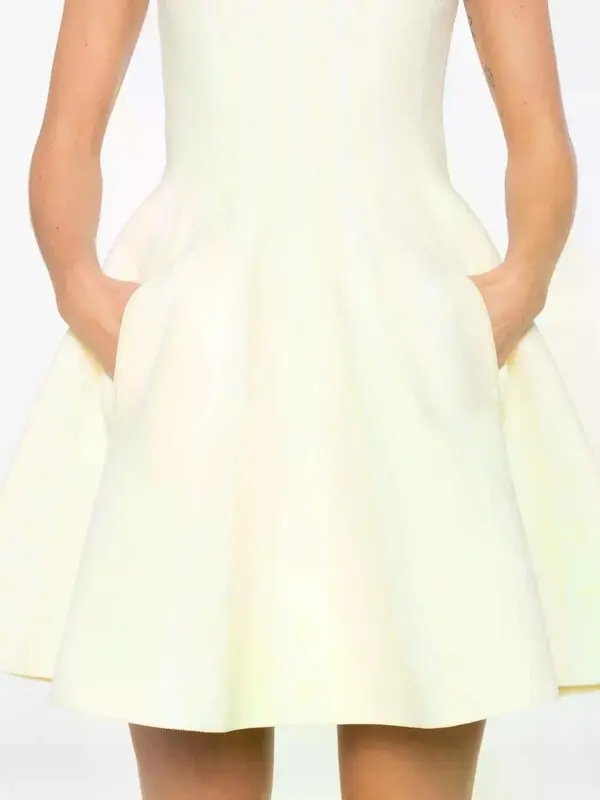 Maje Jacquard Knit Skater Dress - Yellow