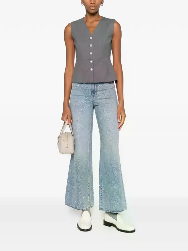 Maje Embellished Wide-leg Jeans