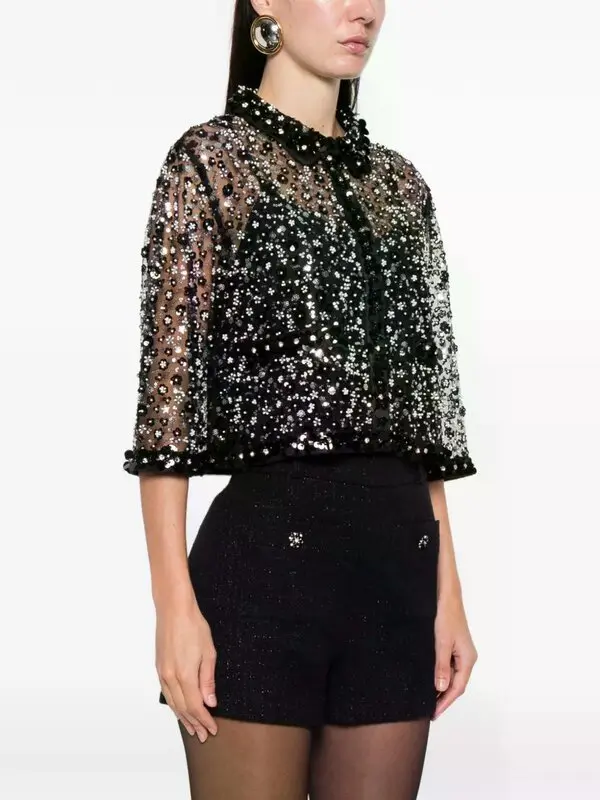 Maje Embellished Collared Shirt