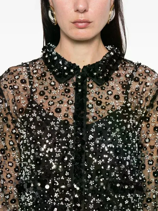 Maje Embellished Collared Shirt