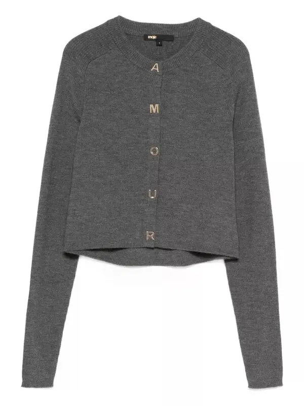 Maje Amour Button Cardigan - Grey