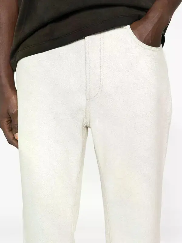 COLE BUXTON Cracked-finish Trousers