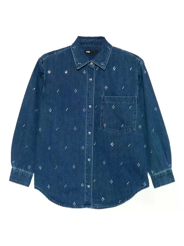 Maje Crystal-embellished Buttoned Shirt