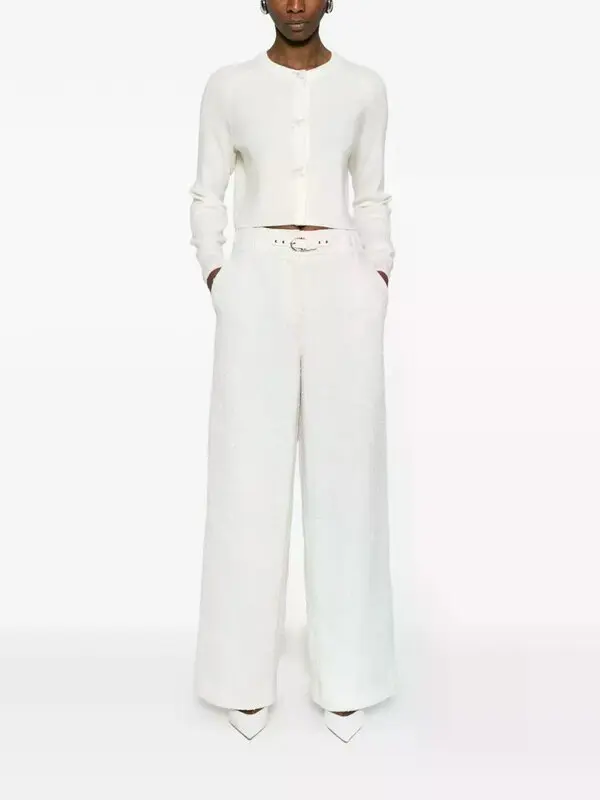 Maje Cropped Bow-button Cardigan - Neutrals