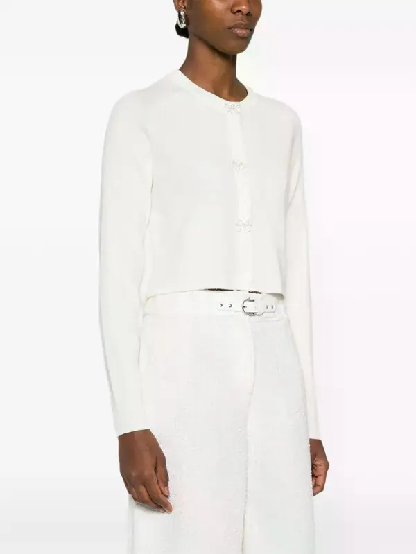Maje Cropped Bow-button Cardigan - Neutrals