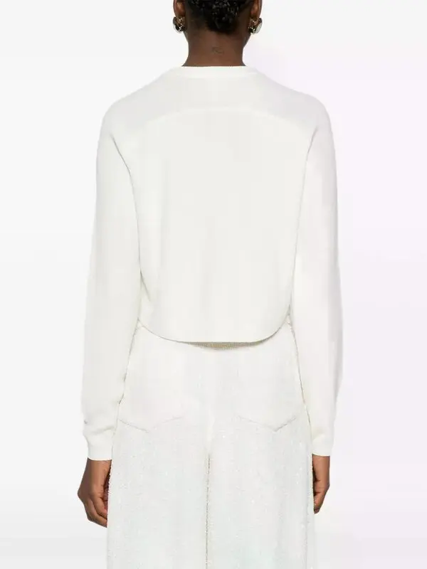 Maje Cropped Bow-button Cardigan - Neutrals