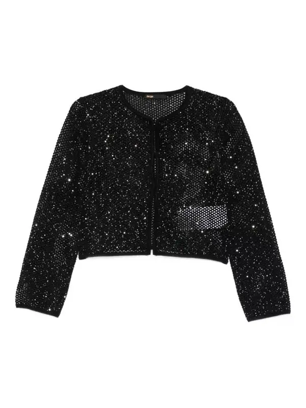 Maje Sequin Embellished Cardigan - Black