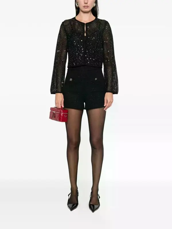 Maje Sequin Embellished Cardigan - Black