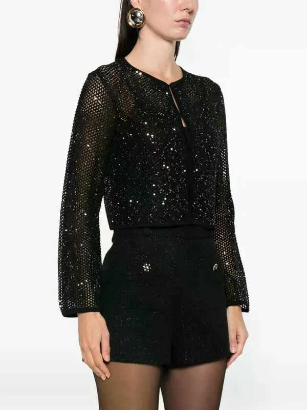 Maje Sequin Embellished Cardigan - Black