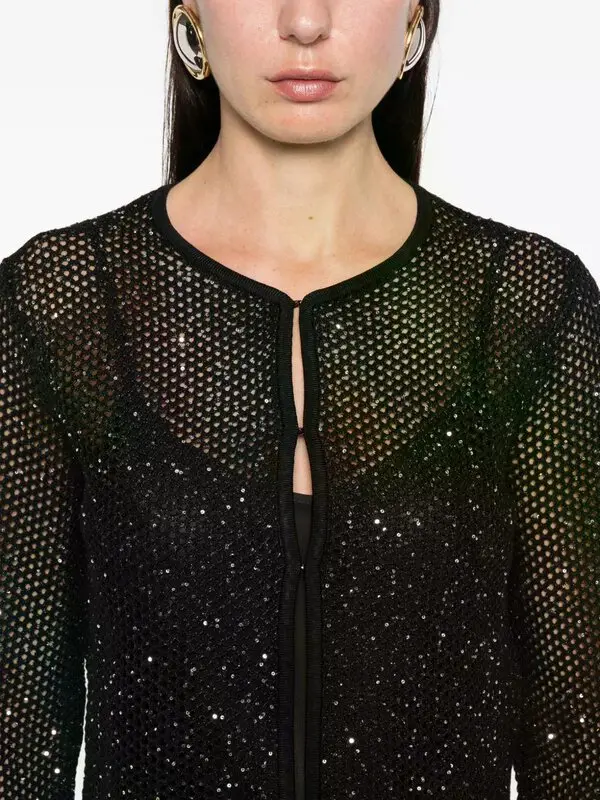 Maje Sequin Embellished Cardigan - Black