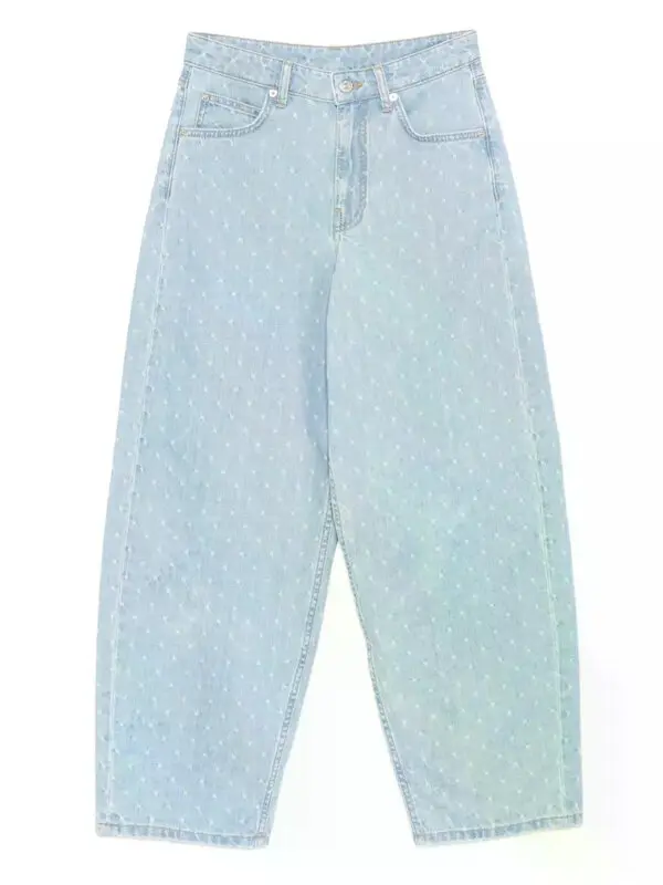 Maje Printed Wide-leg Jeans