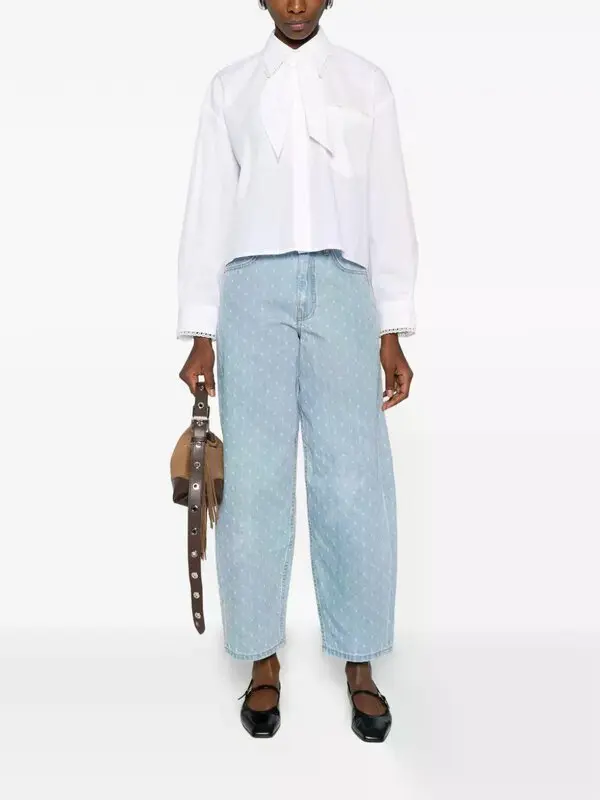 Maje Printed Wide-leg Jeans