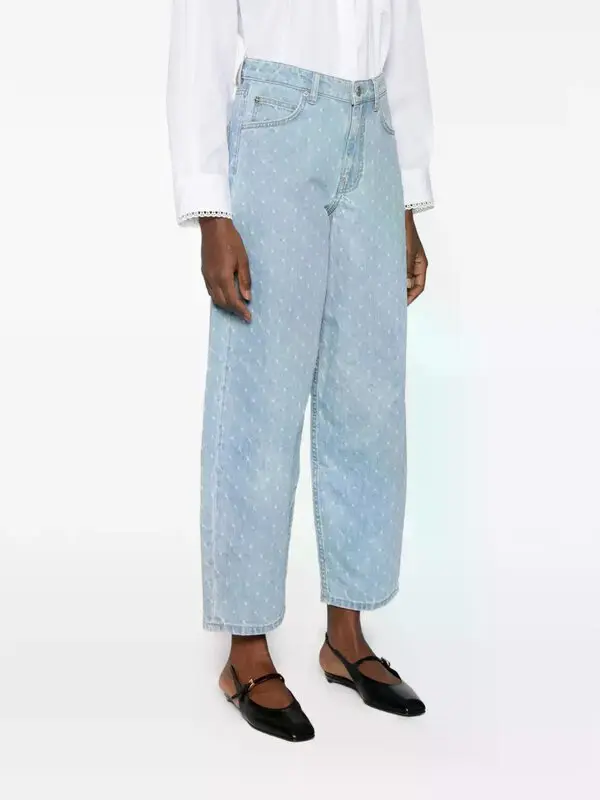 Maje Printed Wide-leg Jeans