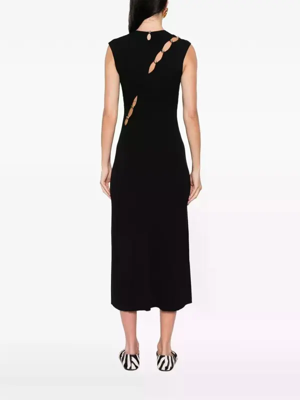 Maje Rib Knit Cut-out Maxi Dress With Gold-tone Hardware
