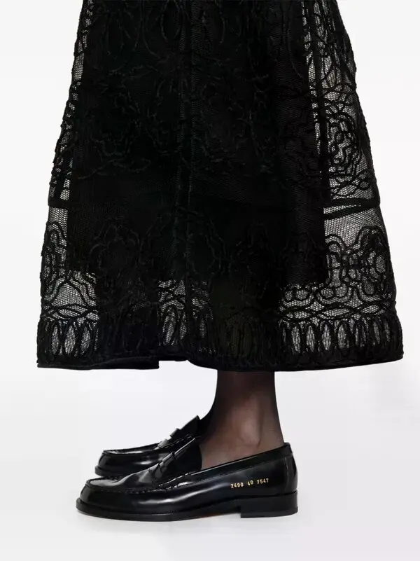 Maje Embroidered Basket-weave Knit Maxi Skirt