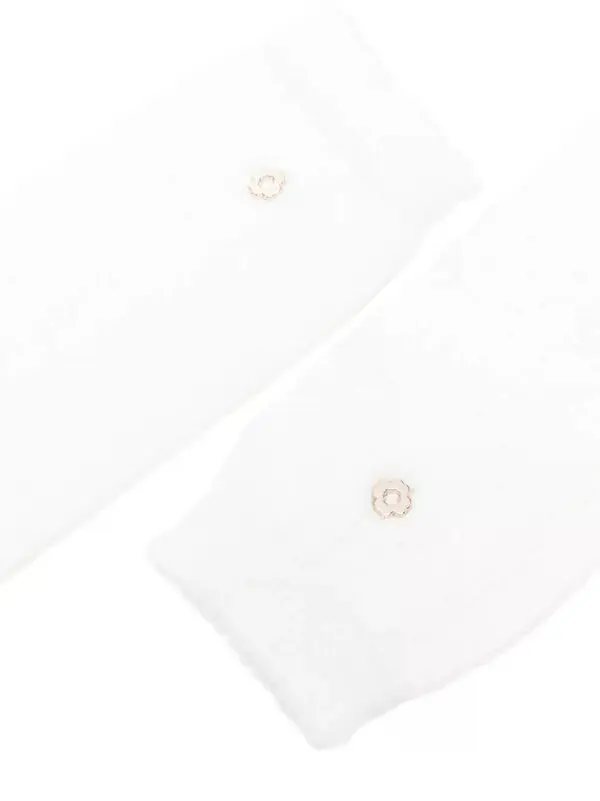 Maje Flower Appliqué Socks - White