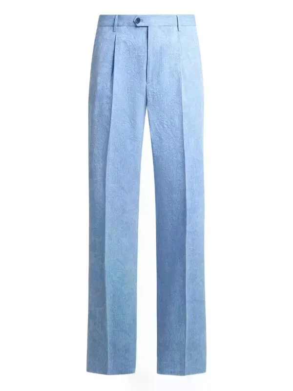 Etro Striped Wool Jacquard Trousers