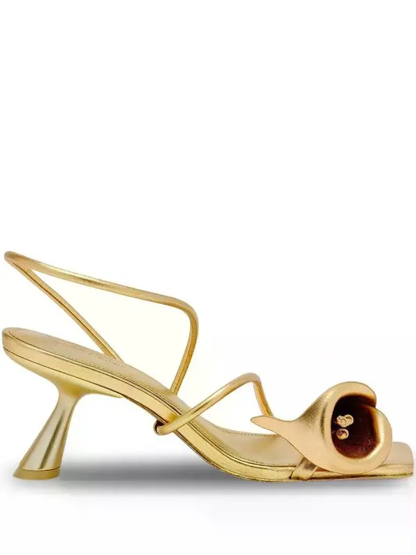 Cult Gaia Ria Flower-detail Sandals - Gold