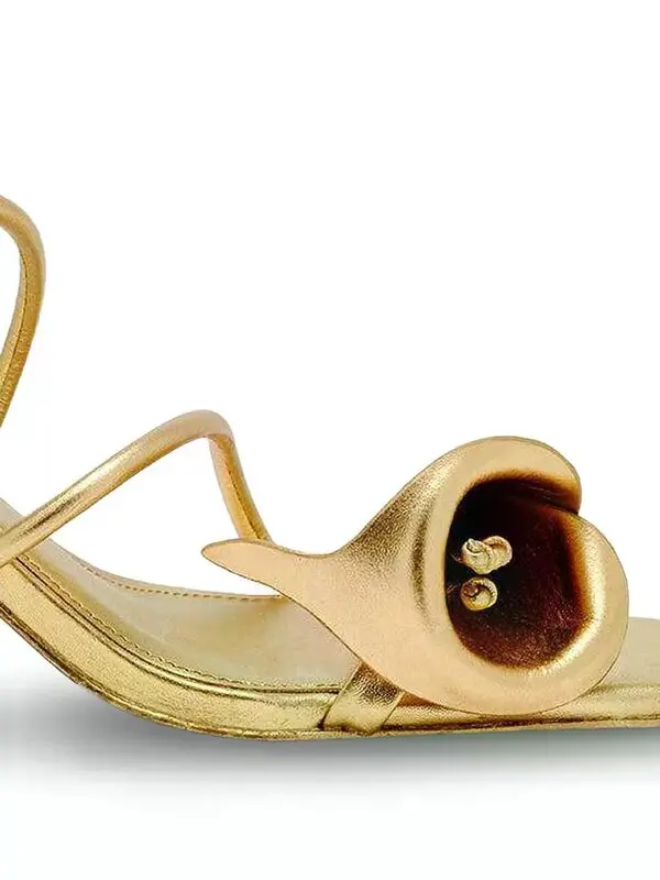 Cult Gaia Ria Flower-detail Sandals - Gold