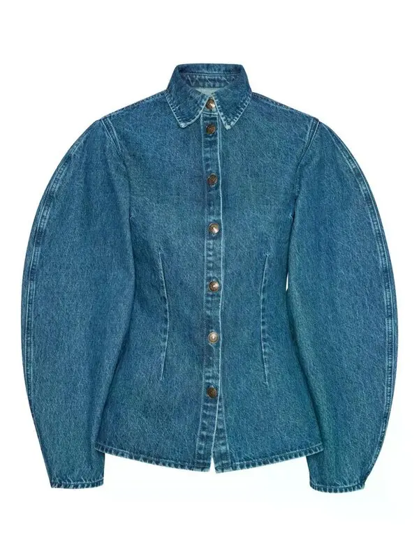 ROTATE BY BIRGER CHRISTENSEN Fitted Denim Shirt