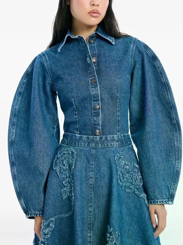 ROTATE BY BIRGER CHRISTENSEN Fitted Denim Shirt